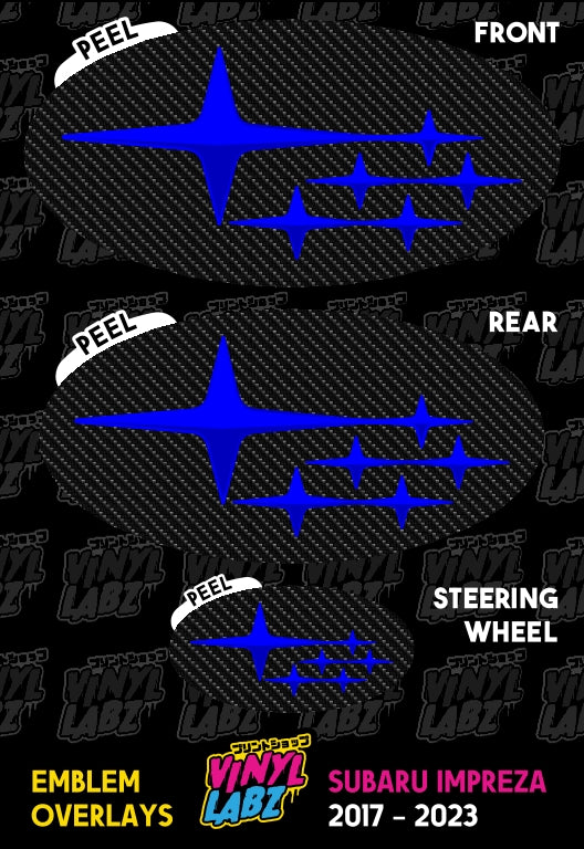 Subaru Vinyl Emblem Overlay (Carbon Fiber And Blue ) | 2017-2023 Subar ...