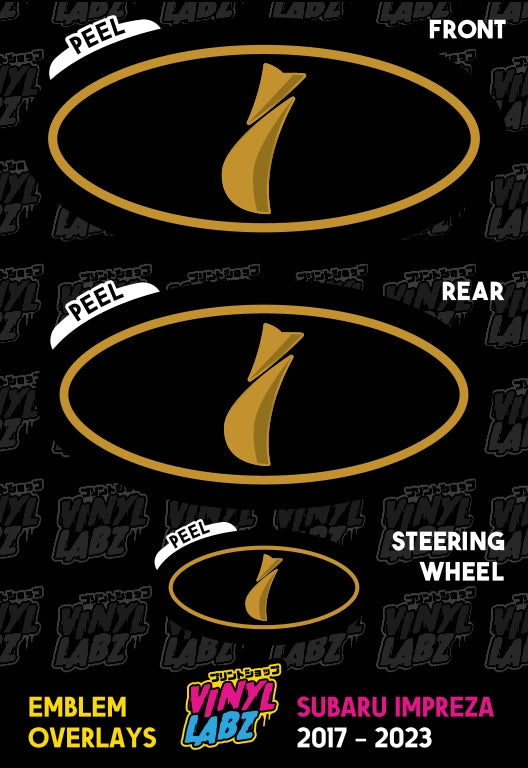 "i" Vinyl Emblem Overlay (Black and Gold) |2017-2023 Subaru Impreza ...