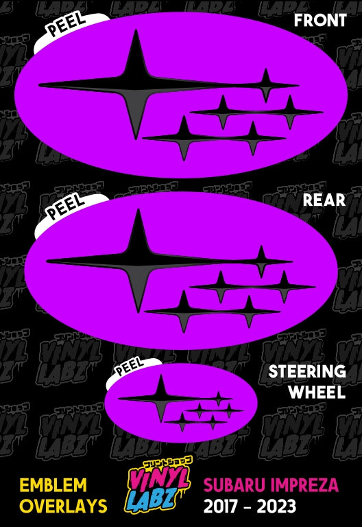 Subaru Vinyl Emblem Overlay (Purple and Black) | 2017-2023 Subaru Impr ...